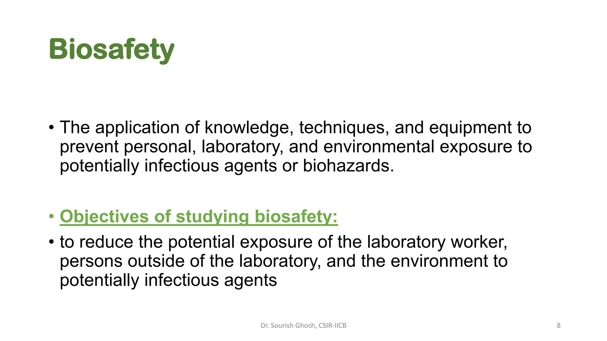Biosafety Course (Bio hazards BSL measures) | PPT
