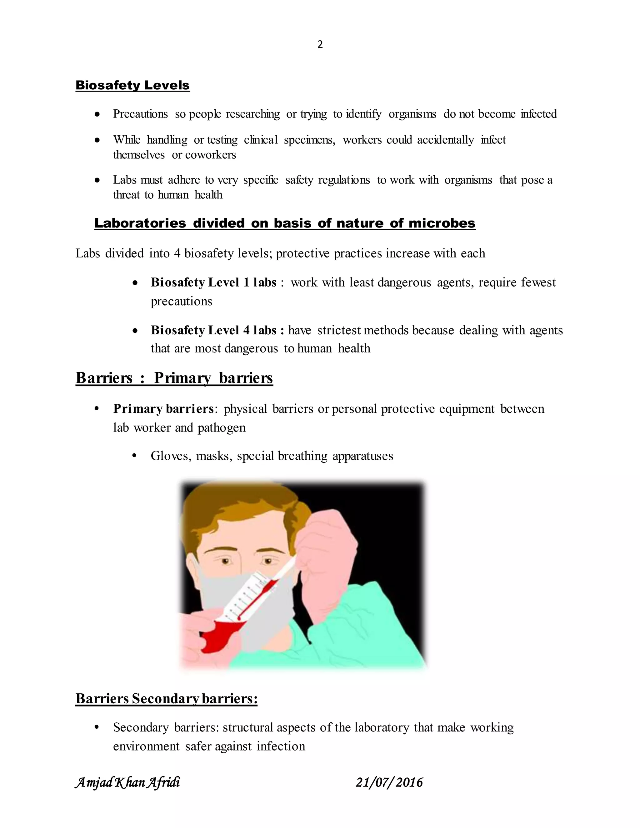 Biosafety in microbiology laboratory | DOCX