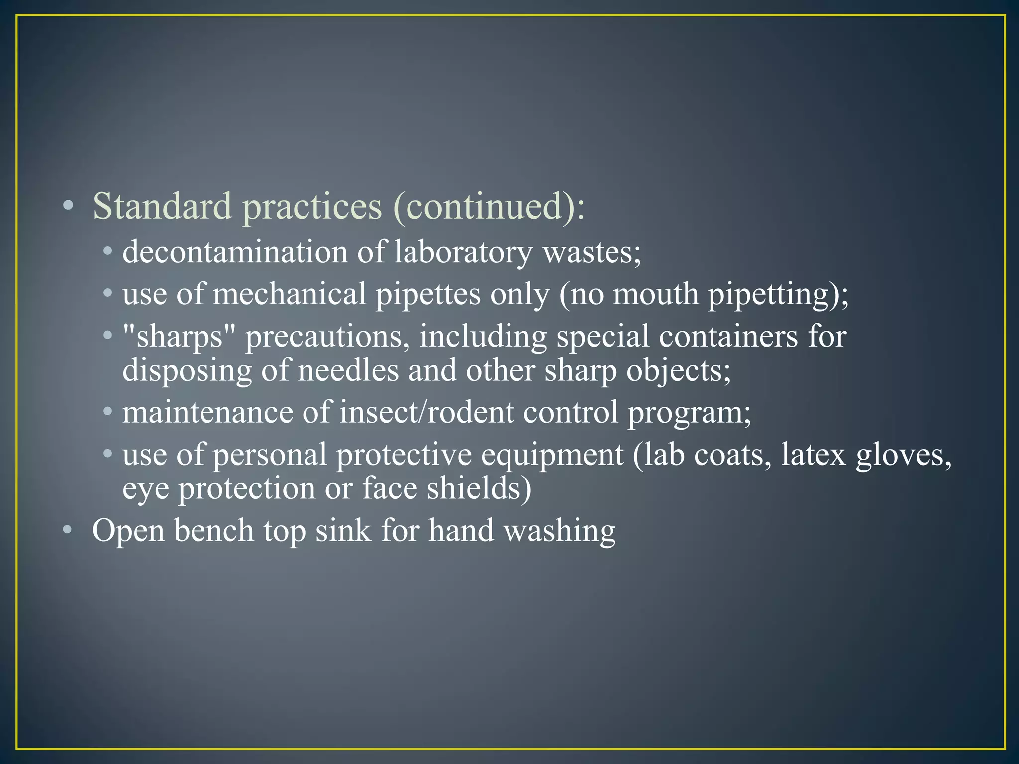 Biosafety in the laboratories | PPT