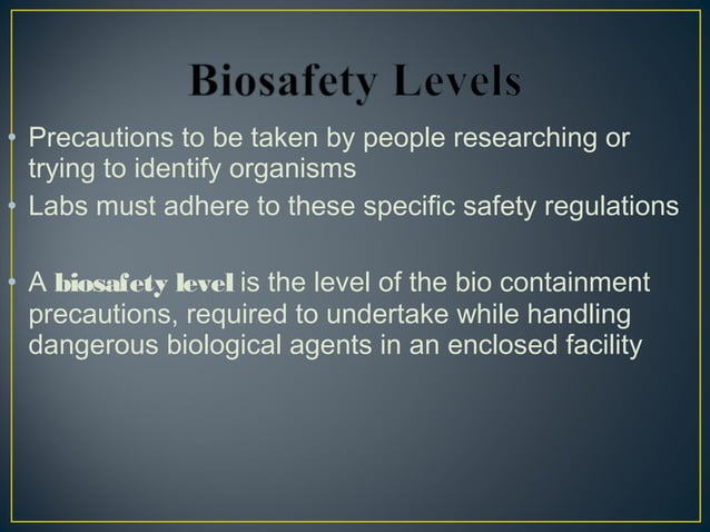 Biosafety in the laboratories | PPT | Infectious Diseases | Diseases ...
