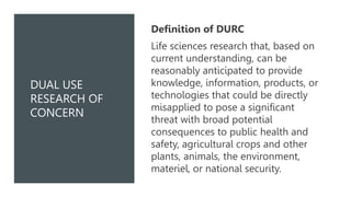 Biosafety in the Realm of DURC Part 1.pptx