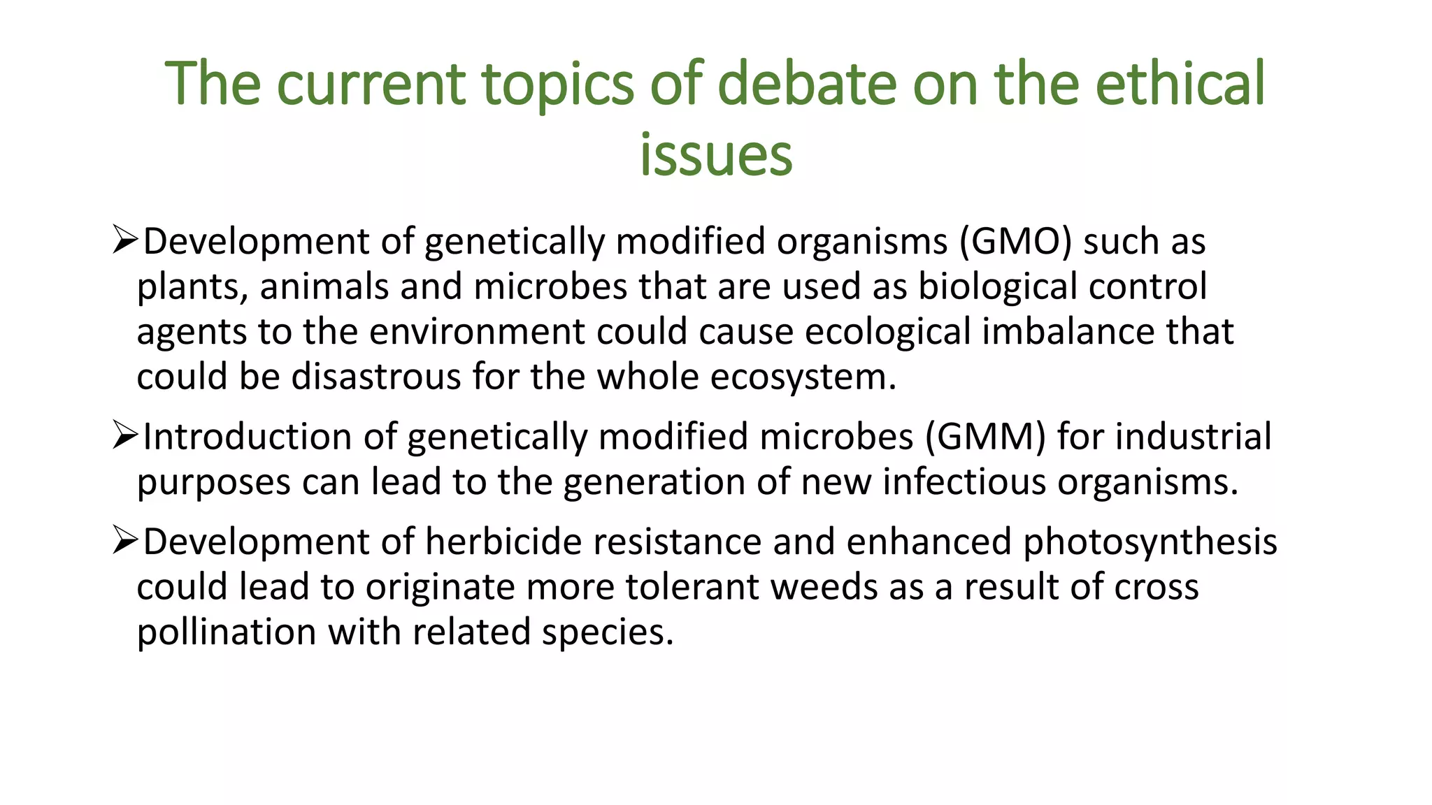 Biosafety issues in biotechnology | PPTX