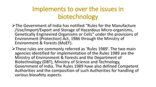 Biosafety issues in biotechnology | PPTX