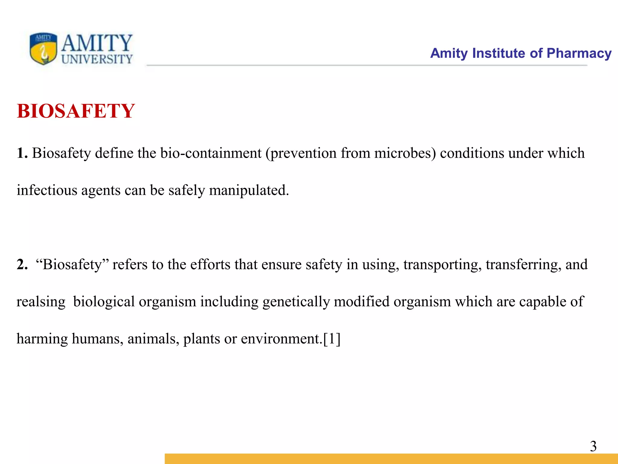 Biosafety level | PPT | Infectious Diseases | Diseases and Conditions