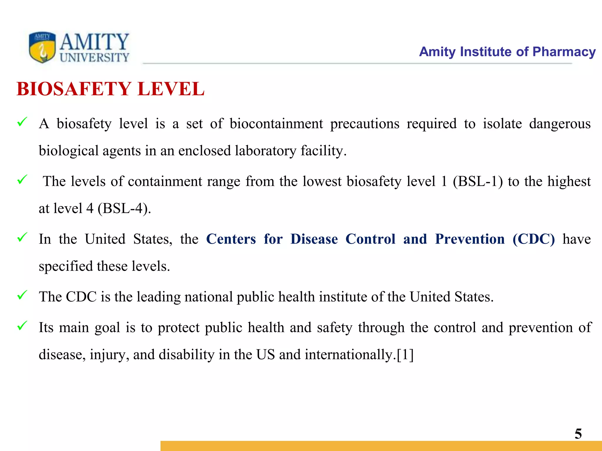 Biosafety level | PPT | Infectious Diseases | Diseases and Conditions