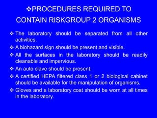 Different Biosafety levels of laboratory.ppt