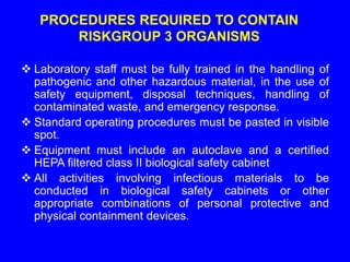 Different Biosafety levels of laboratory.ppt