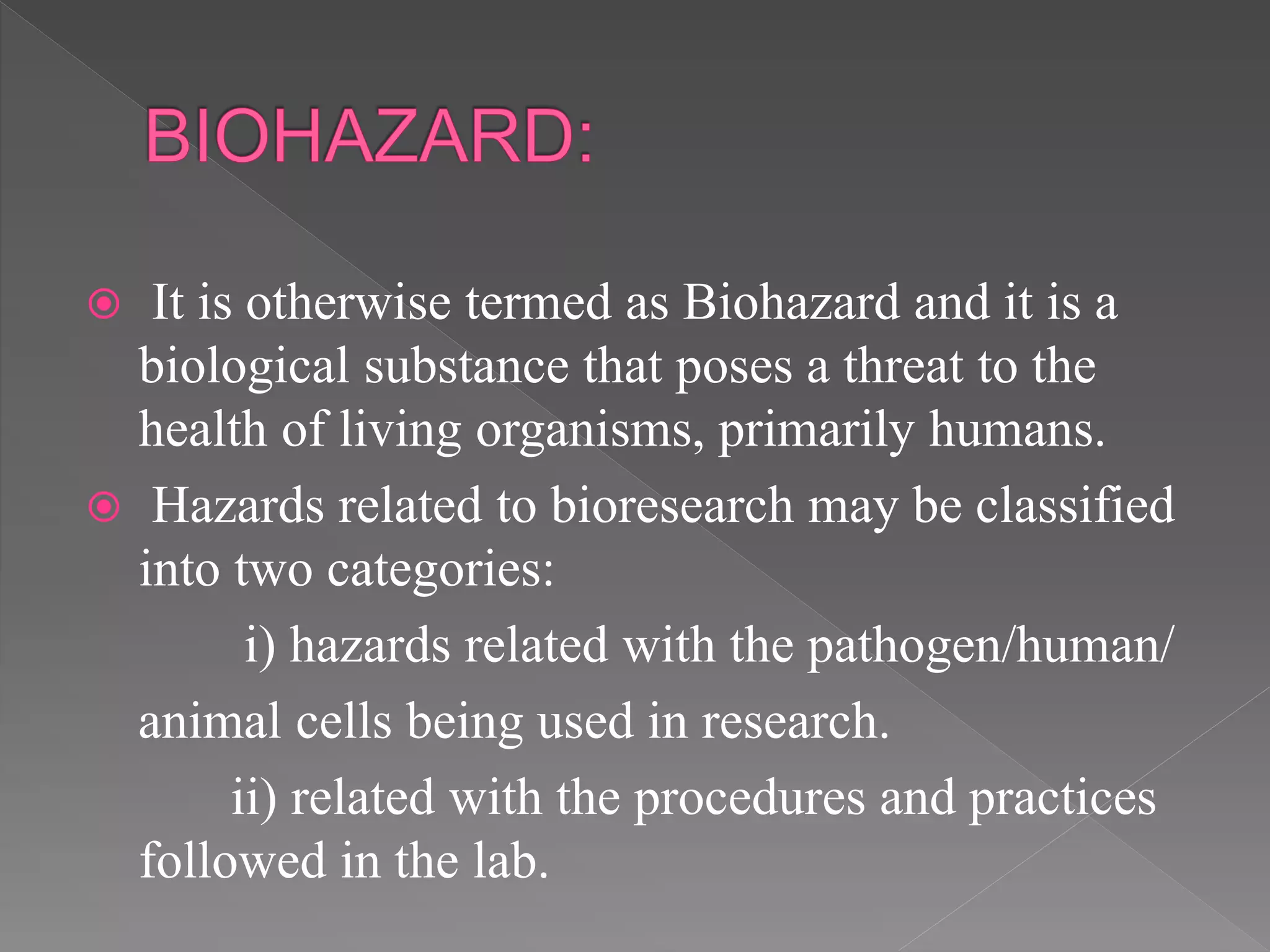 Biosafety levels and guideliness | PPTX