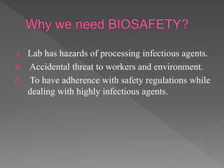 Biosafety levels and guideliness | PPTX