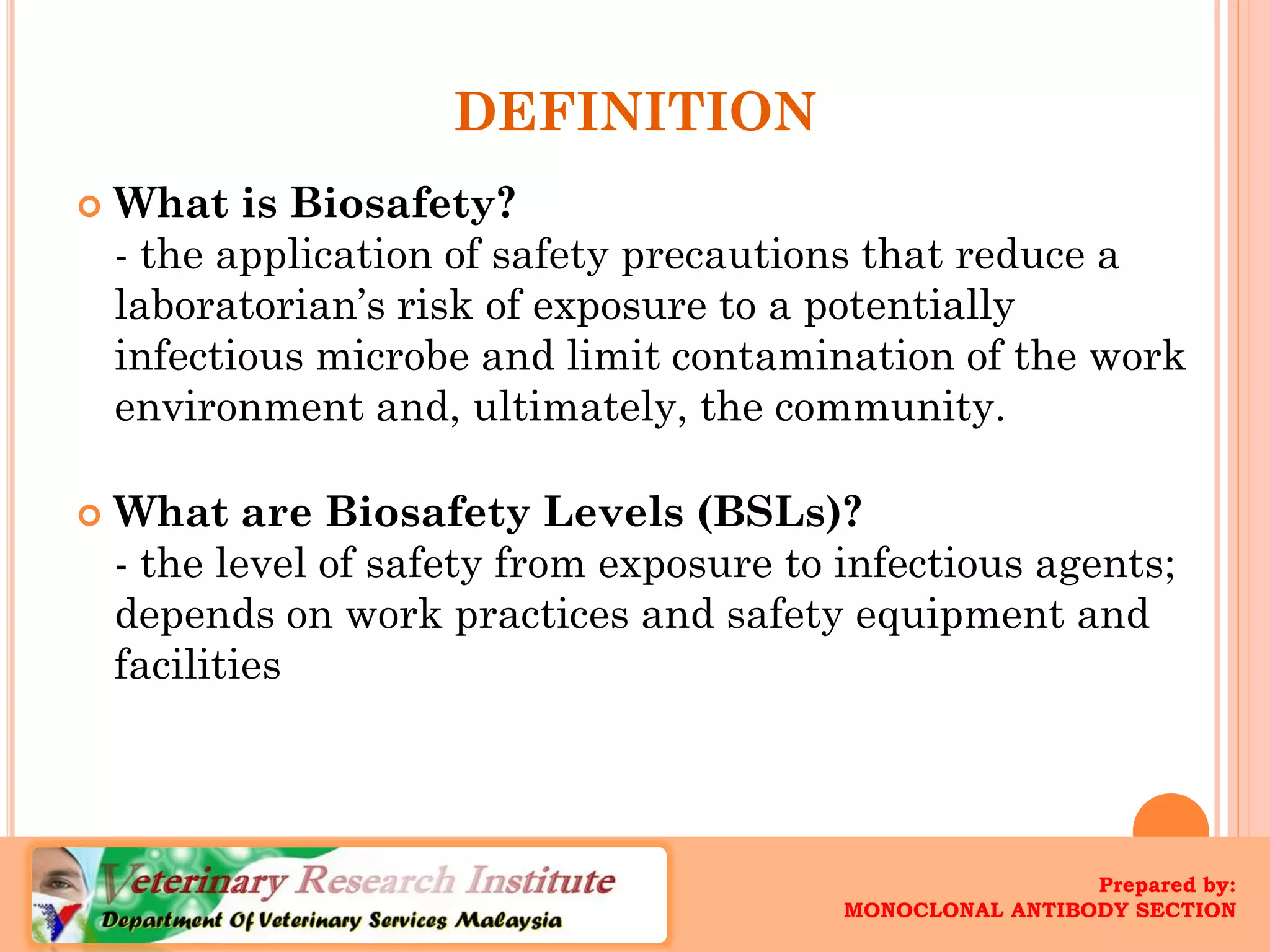 Recognizing the Biosafety level | PPT
