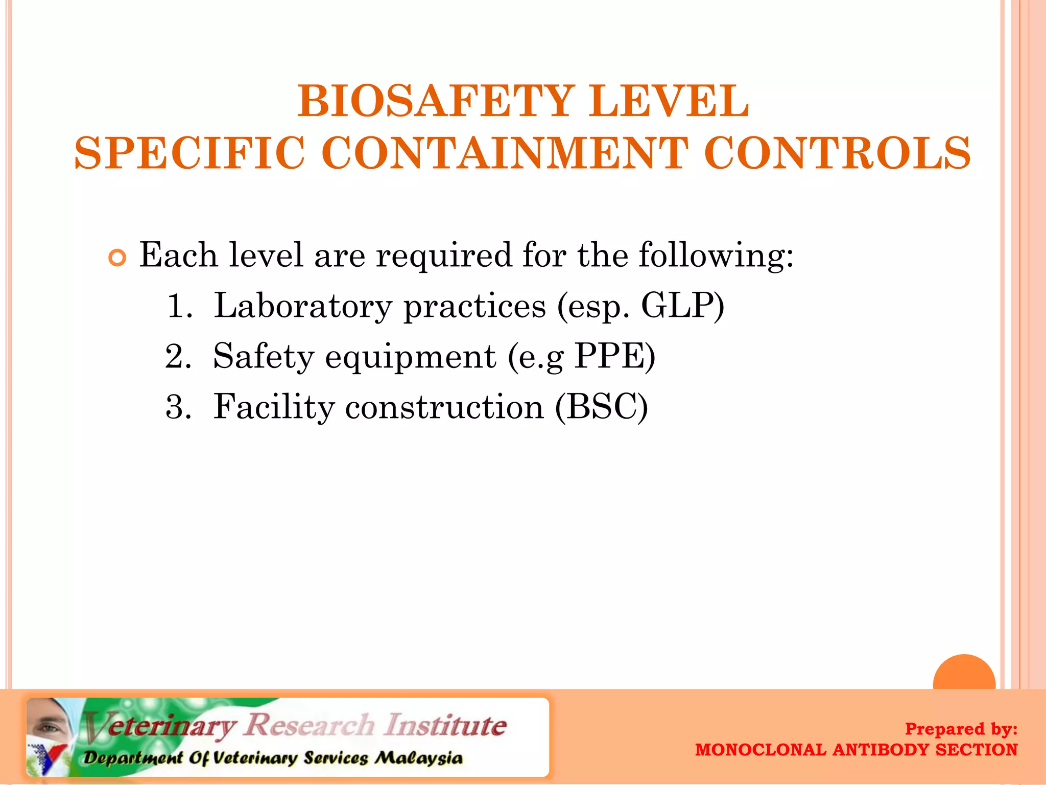 Recognizing the Biosafety level | PPT