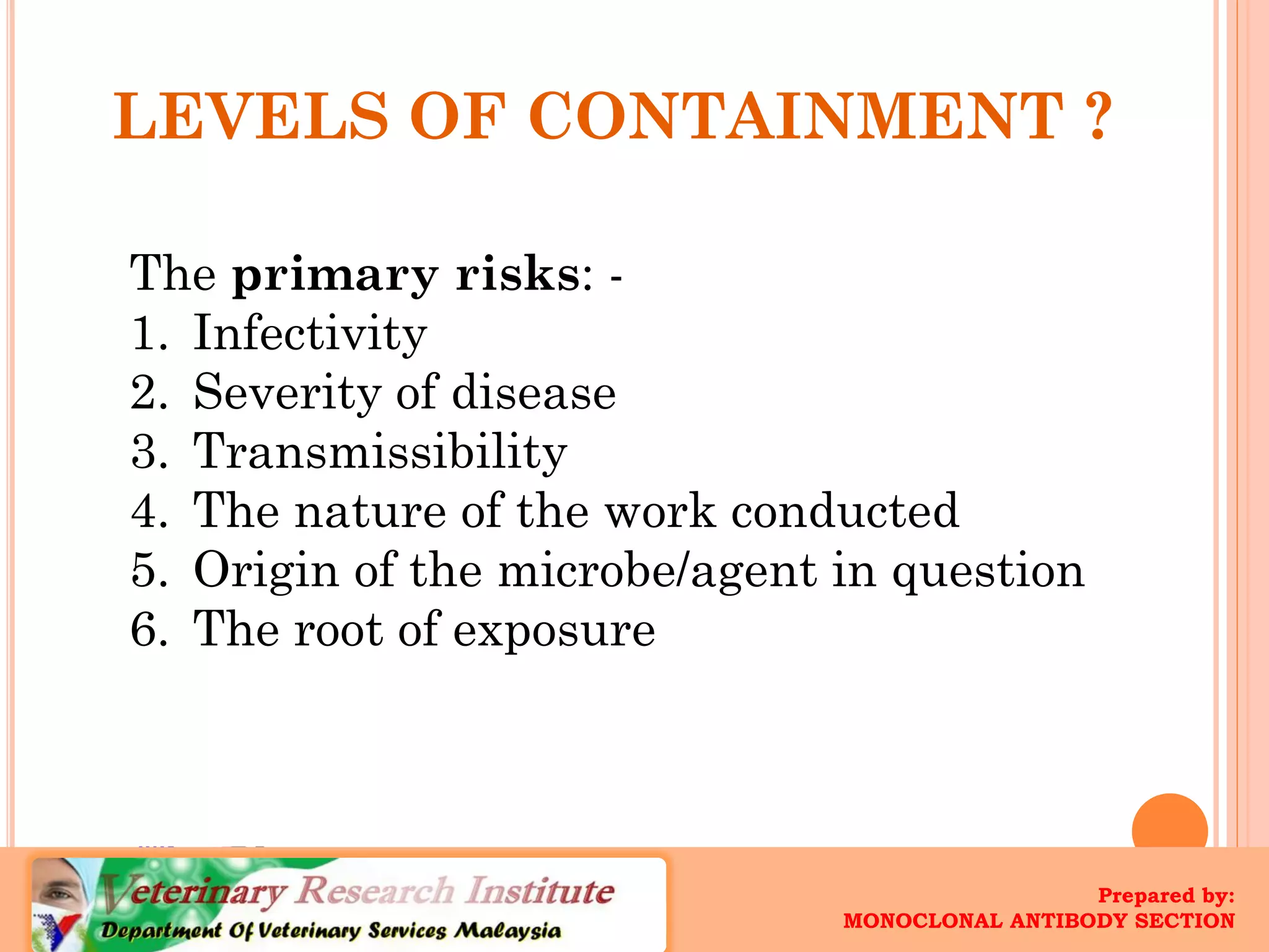 Recognizing the Biosafety level | PPT