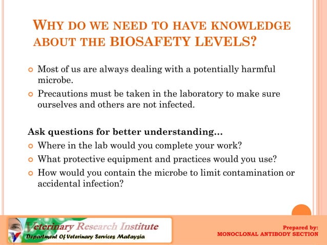 Recognizing the Biosafety level | PPT