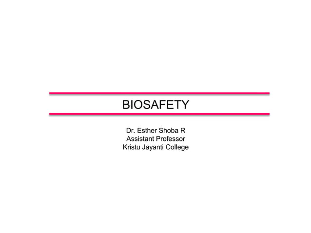 BIOSAFETY MANAGEMENT.ppt | Infectious Diseases | Diseases and Conditions