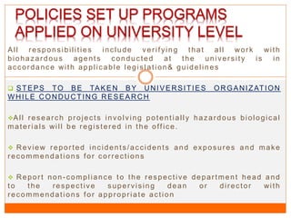 Biosafety policies ppt | PPTX