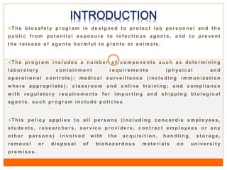 Biosafety policies ppt | PPTX