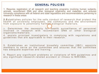 Biosafety policies ppt | PPTX