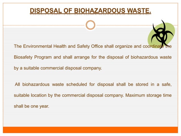 Biosafety policies ppt | PPTX | Infectious Diseases | Diseases and ...