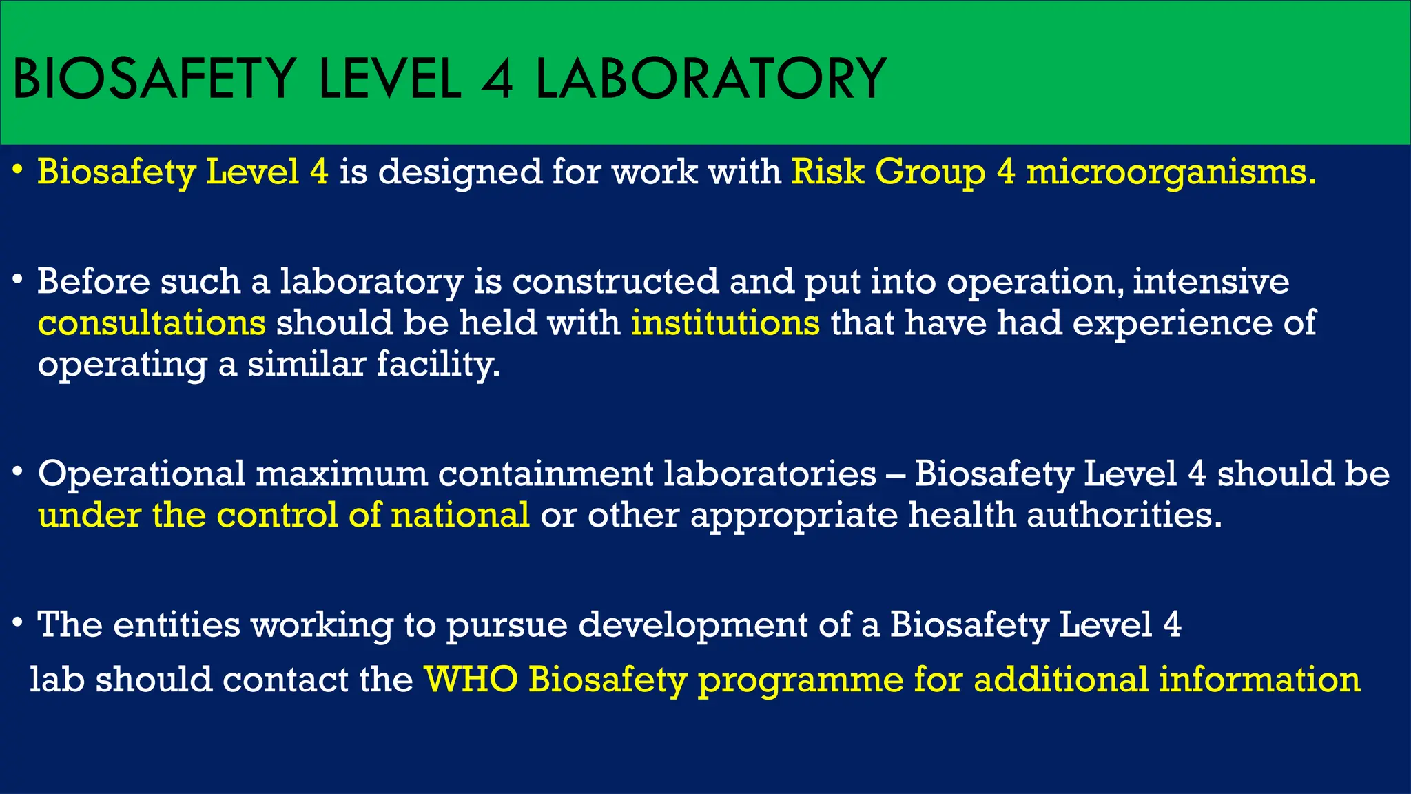 BIOSAFETY LEVEL THREE LABORATORY AND REQUIREMENTS | PPTX