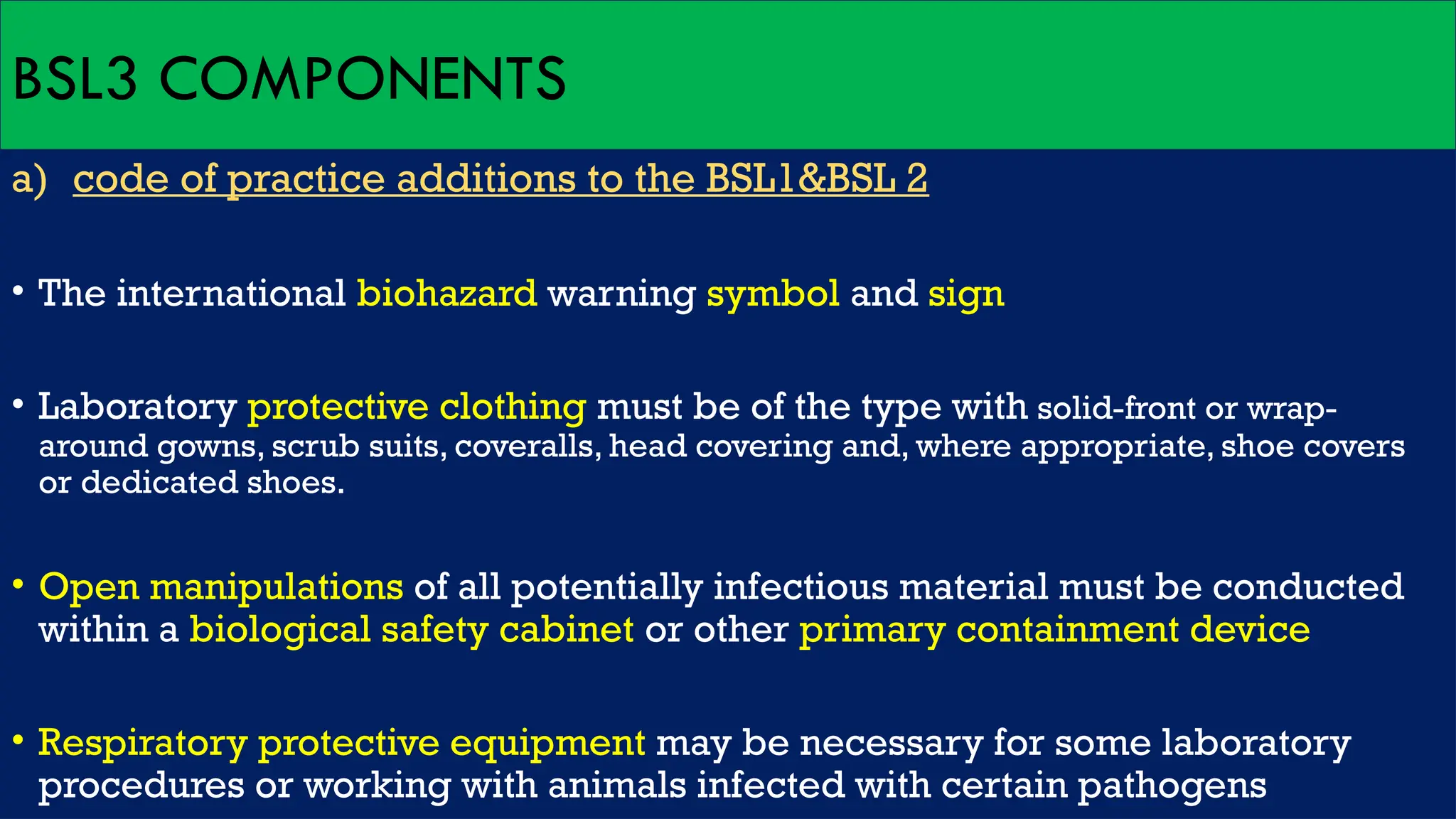 BIOSAFETY LEVEL THREE LABORATORY AND REQUIREMENTS | PPTX