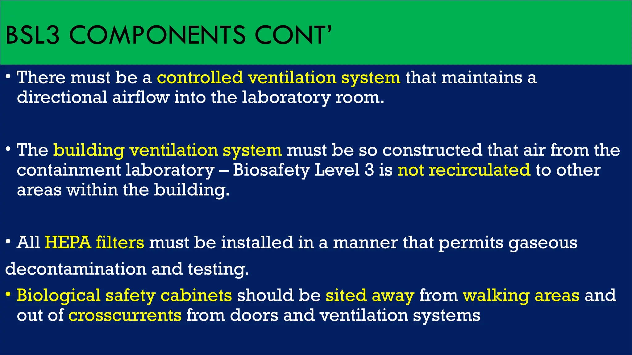 BIOSAFETY LEVEL THREE LABORATORY AND REQUIREMENTS | PPTX