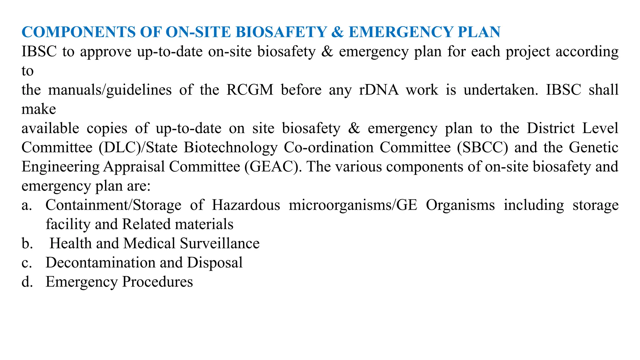 Biosafety Biosafety Regulation Guidelines Institutional Biosafety Committees Ibscs Pptx