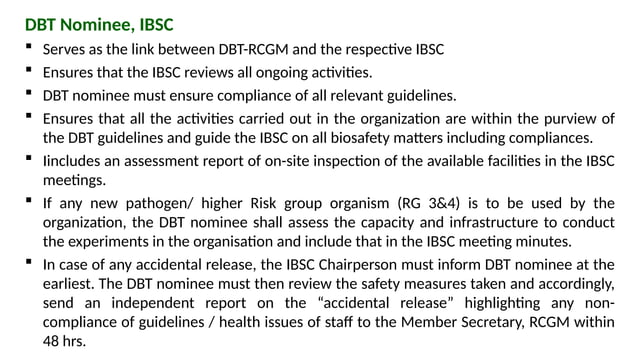 Biosafety (Biosafety Regulation Guidelines Institutional Biosafety ...
