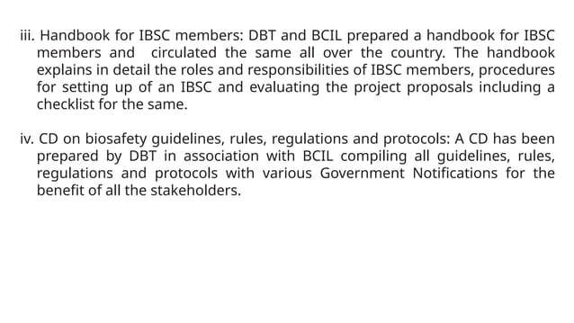 Biosafety (Biosafety Regulation Guidelines Institutional Biosafety Committees (IBSCs)) | PPTX ...
