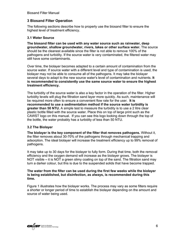 Biosand filter manual_version_10_2010-05 | PDF
