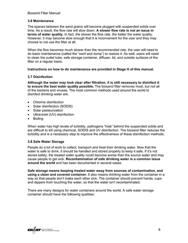 Biosand filter manual_version_10_2010-05 | PDF