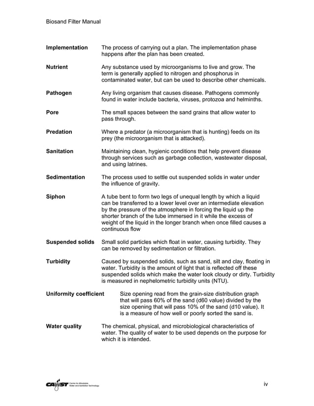 Biosand Filter Manual Version 10 2010 05 Pdf
