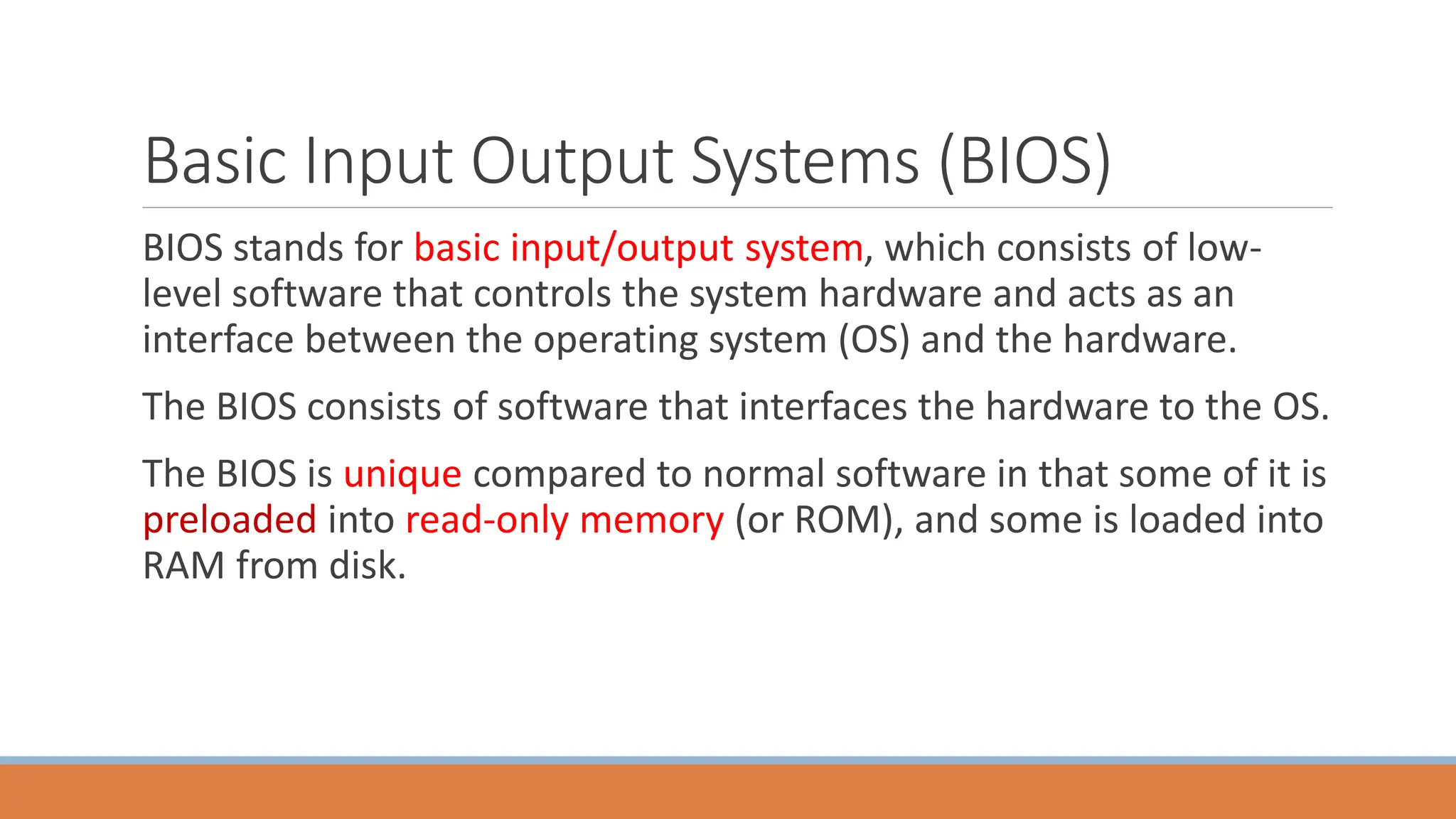 BIOS Basics of the digital computer systems | PPT