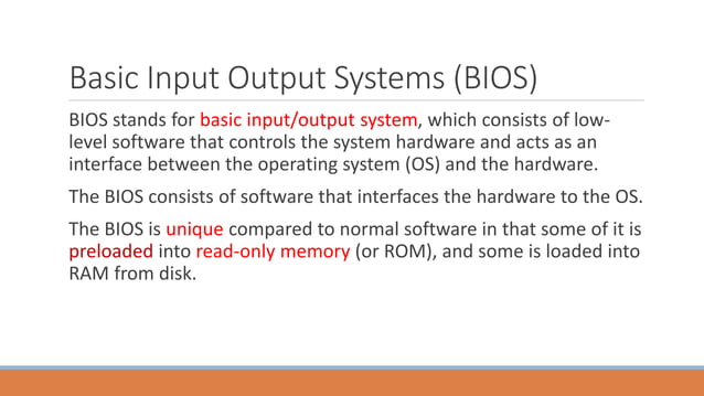 BIOS Basics of the digital computer systems | PPT