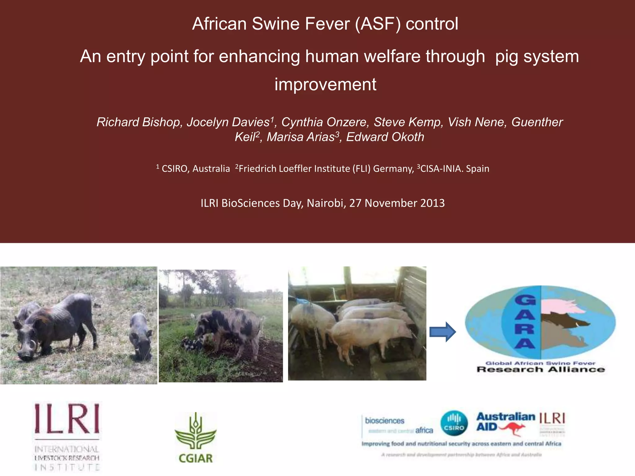 African Swine Fever (ASF) control: An entry point for enhancing human welfare through pig system ...