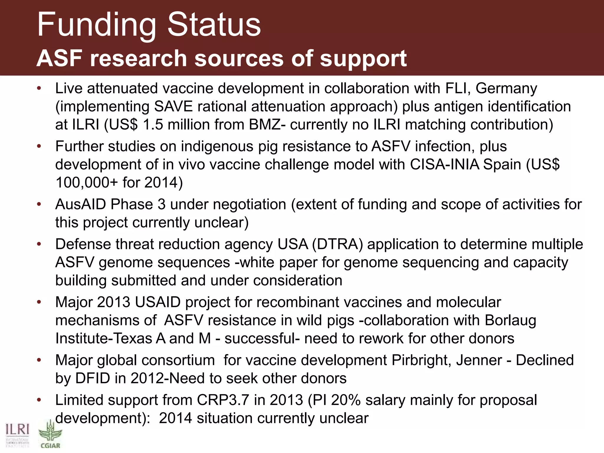 African Swine Fever (ASF) control: An entry point for enhancing human ...