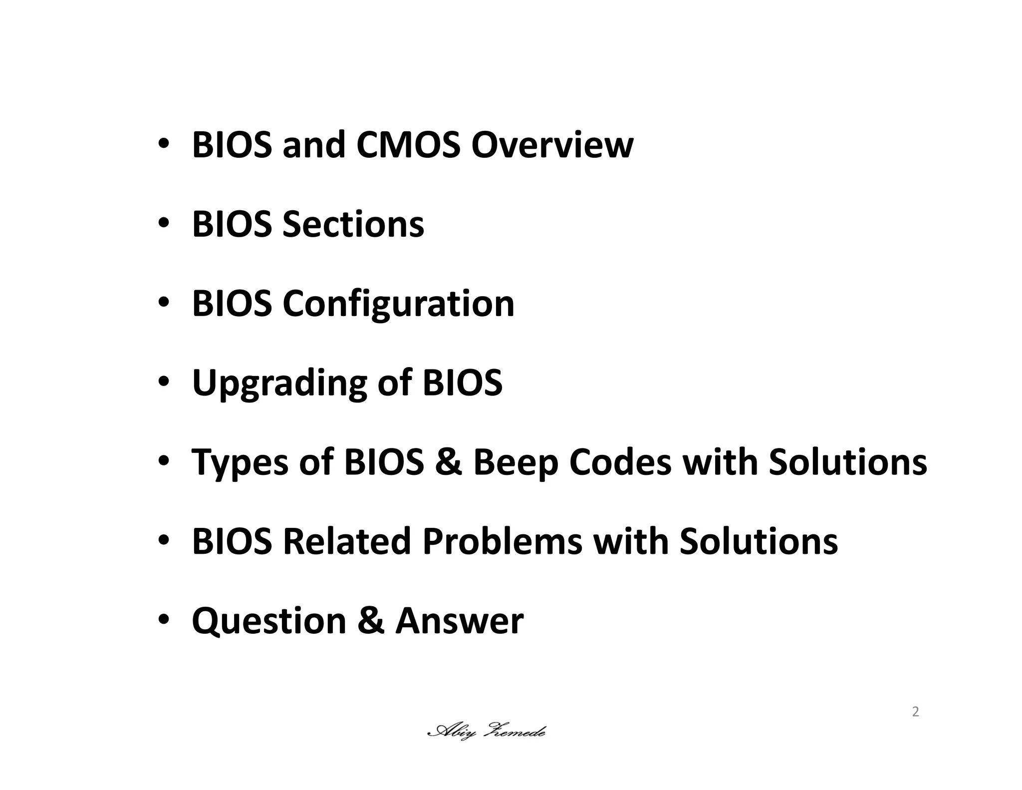 BIOS & CMOS is about the BIOS and CMOS o | PDF