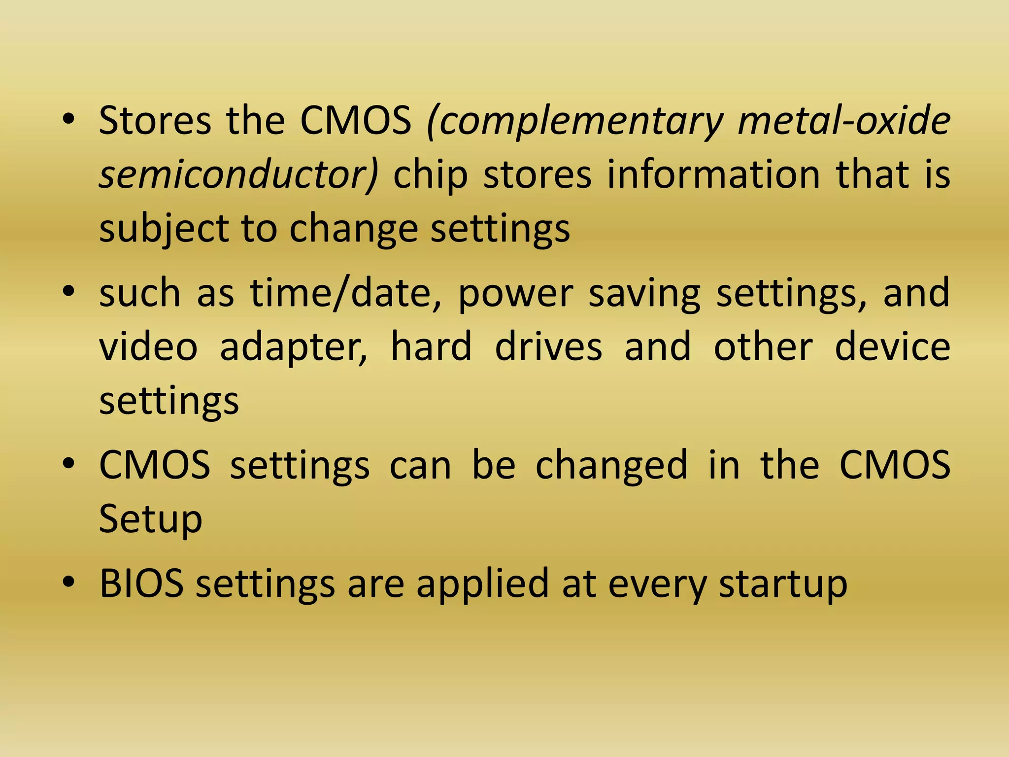 Bios, cmos and post | PPTX