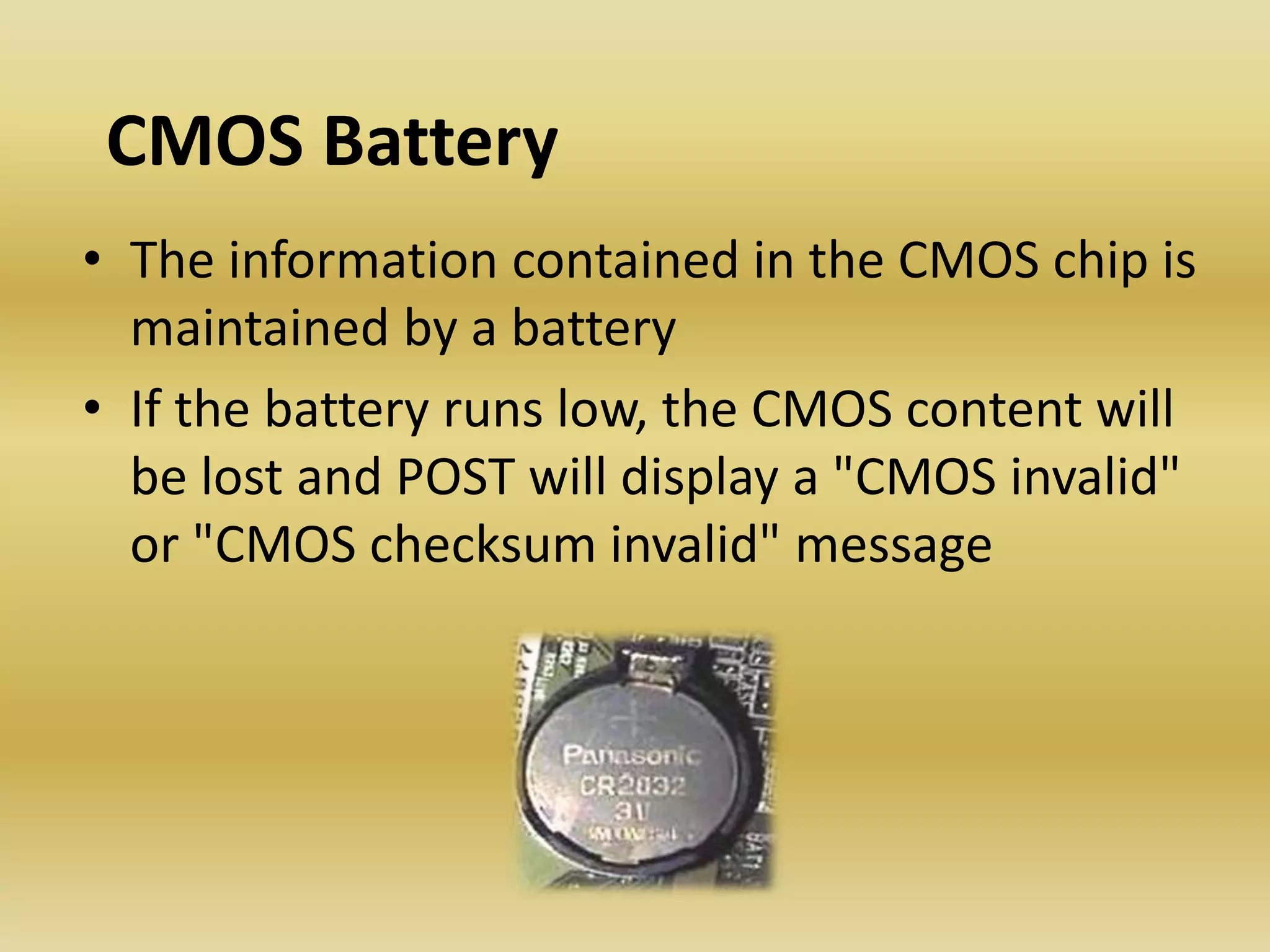 Bios, cmos and post | PPTX