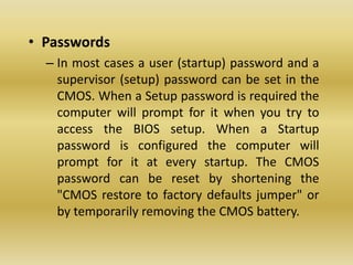 Bios, cmos and post | PPTX