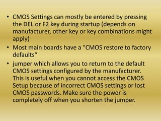 Bios, cmos and post | PPTX