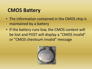 Bios, cmos and post | PPTX