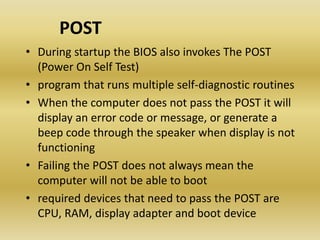 Bios, cmos and post | PPTX