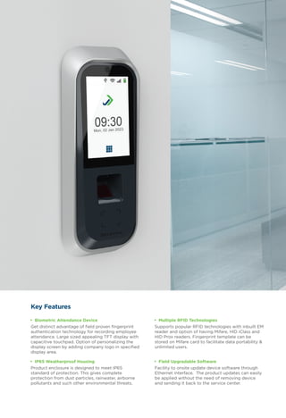 BioScribe-3S Biometric Attendance Device | PDF