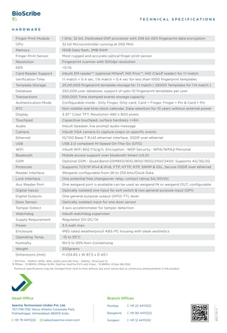 BioScribe-3S Biometric Attendance Device | PDF
