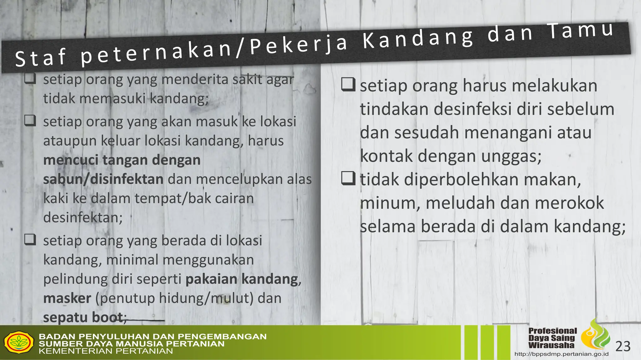 Sistem Biosecurity dan Biosafety Peternakan | PDF