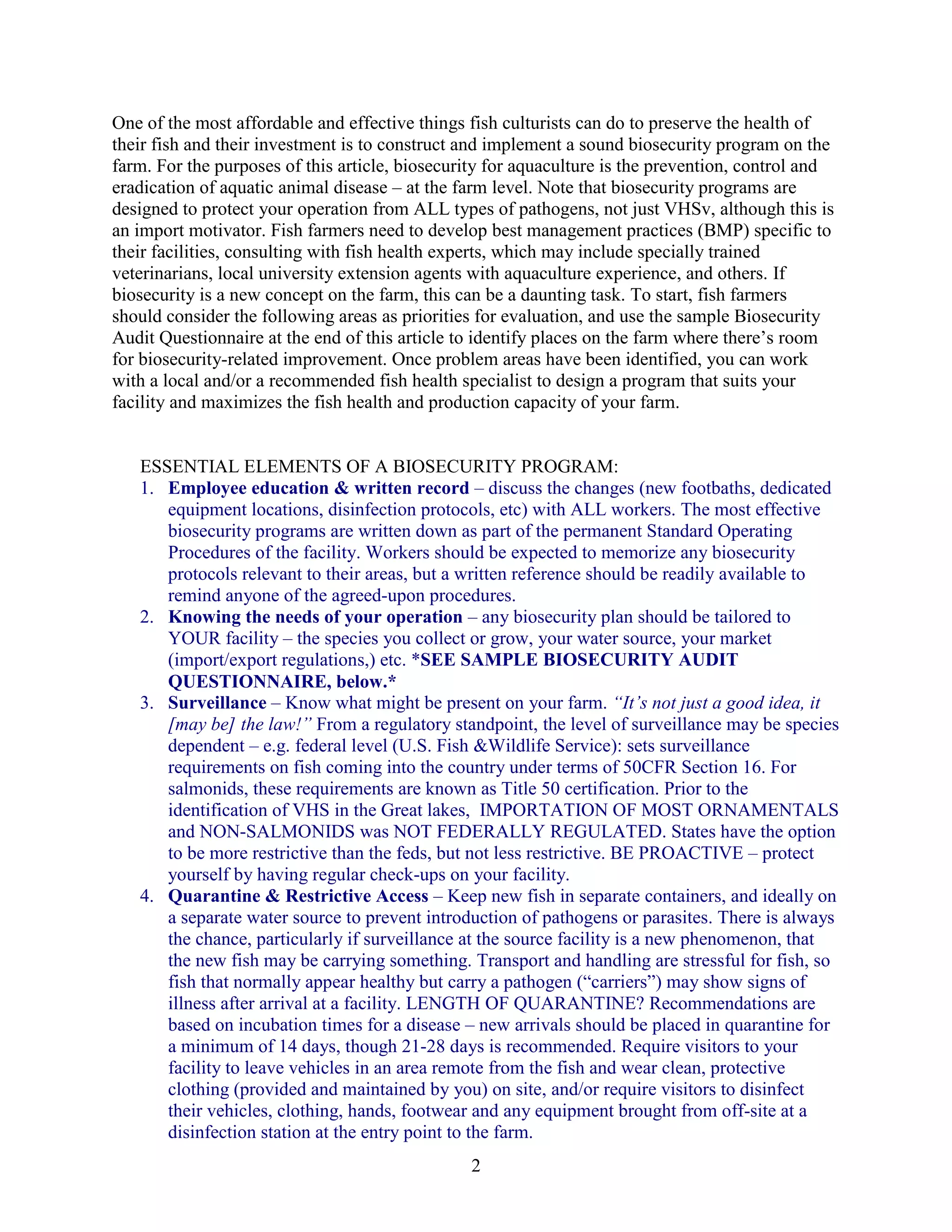 Biosecurity for fish farmers | PDF