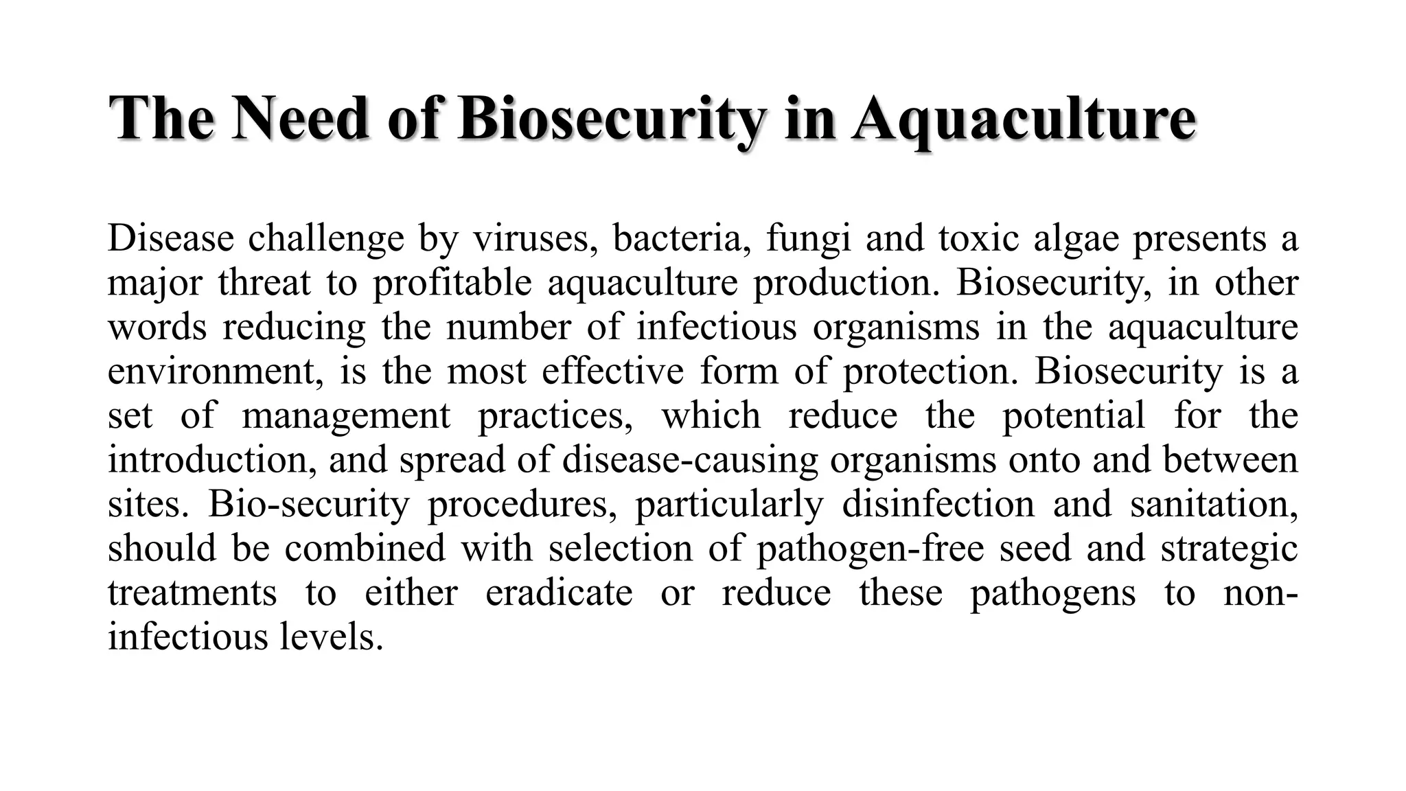 Biosecurity in aquaculture | PPT