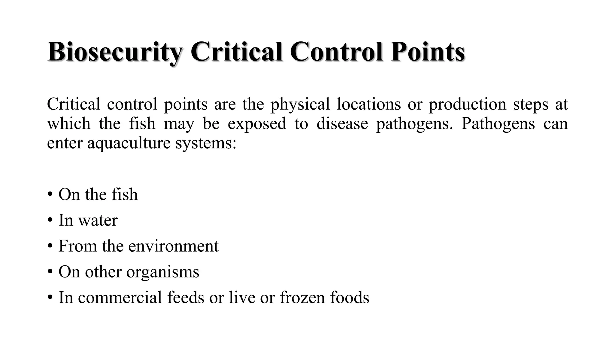 Biosecurity in aquaculture | PPT