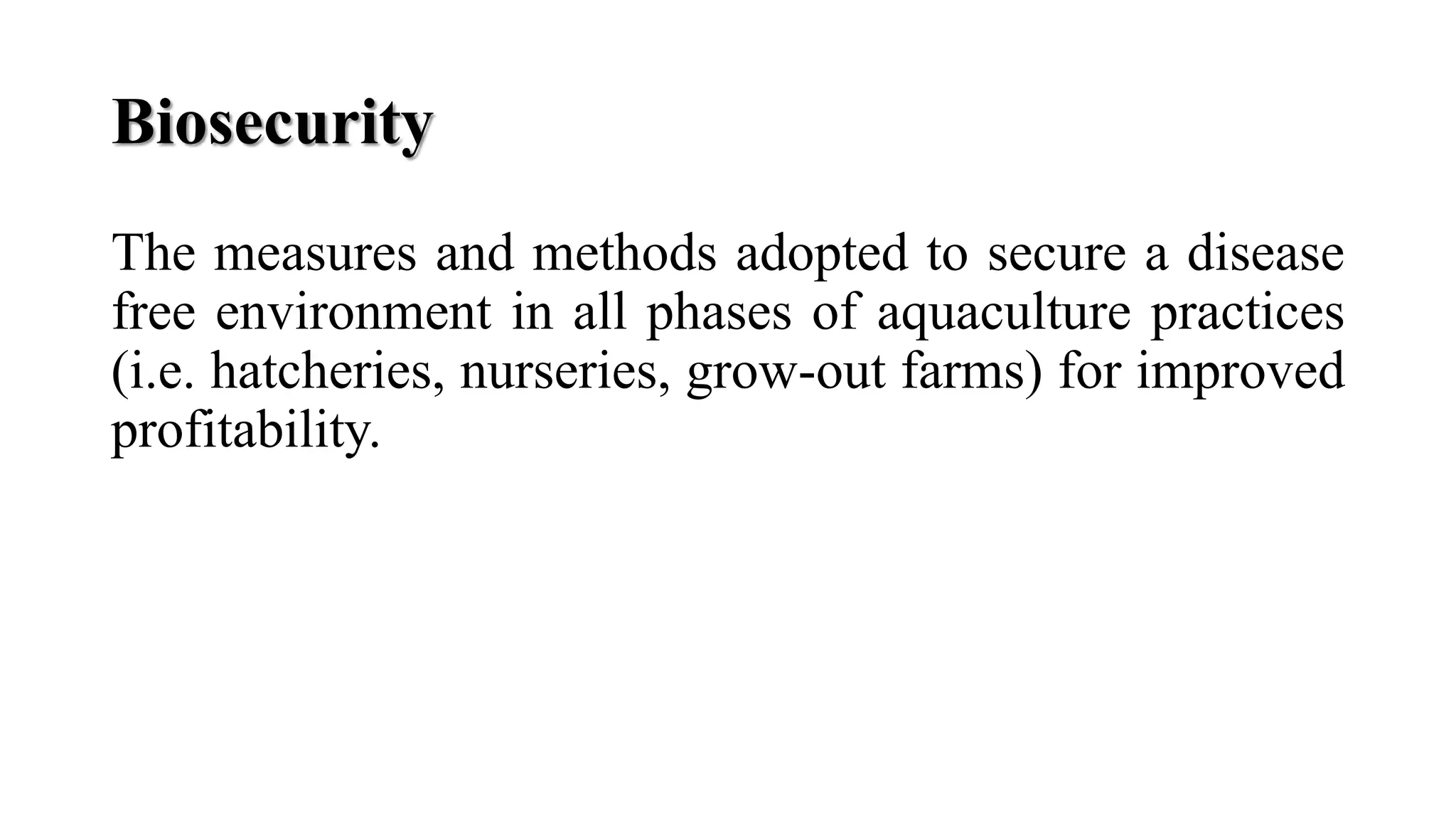 Biosecurity in aquaculture | PPT