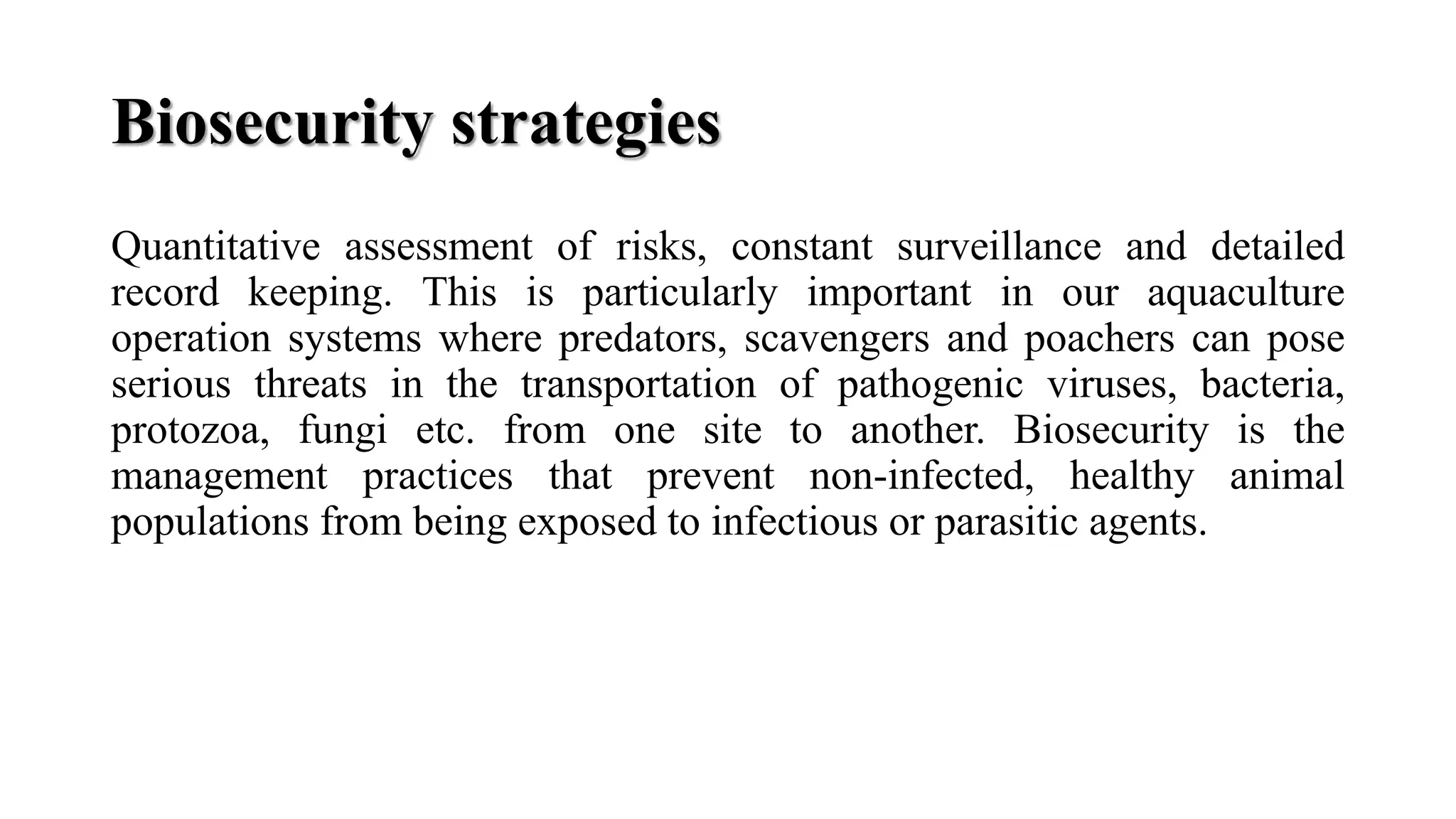 Biosecurity in aquaculture | PPT